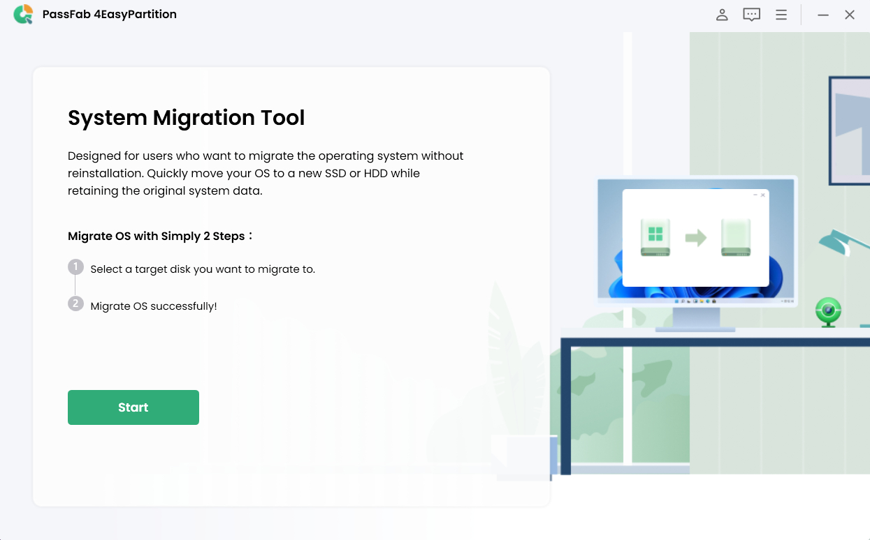 PassFab 4EasyPartition - Migrate Operation System in One Click without Reinstalling system.